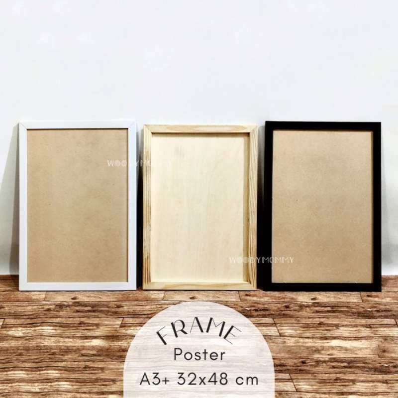 Jual Frame Poster A3 32x48 cm A3 plus - Bingkai Kayu Pinus Natural ...