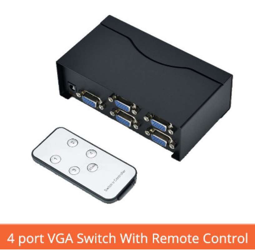 Promo VGA Switch 4 port Support Full HD with Remote Control Diskon 23% di Seller Gigaba Store ...