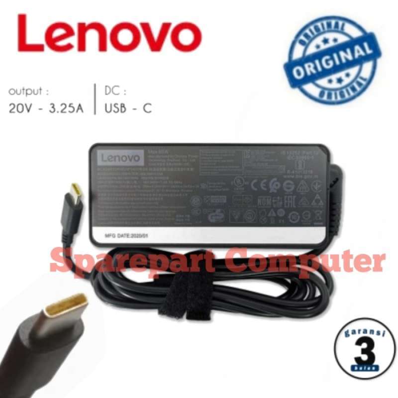 Jual Adapter Charger Lenovo Thinkpad X1 Carbon Gen 5Th Usb Type C 65W ...