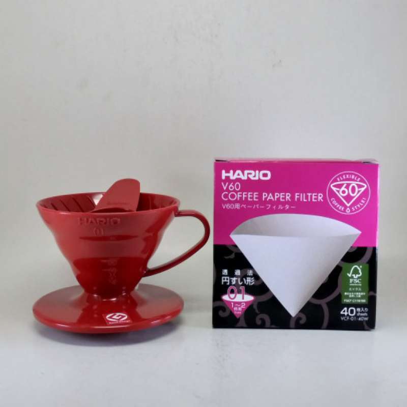Promo Paket Hario V60 Coffee Dripper With Paper Filter Size 01 Pour ...
