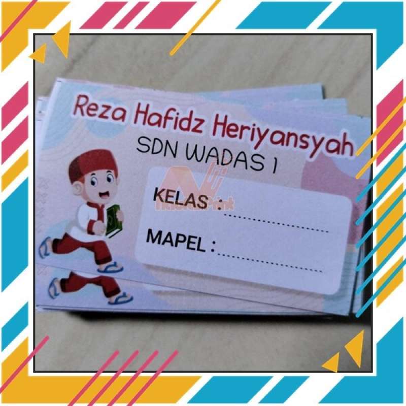 Jual Stiker Label Nama Buku Pelajaran Anak Sticker Karakter Hewan Lucu ...