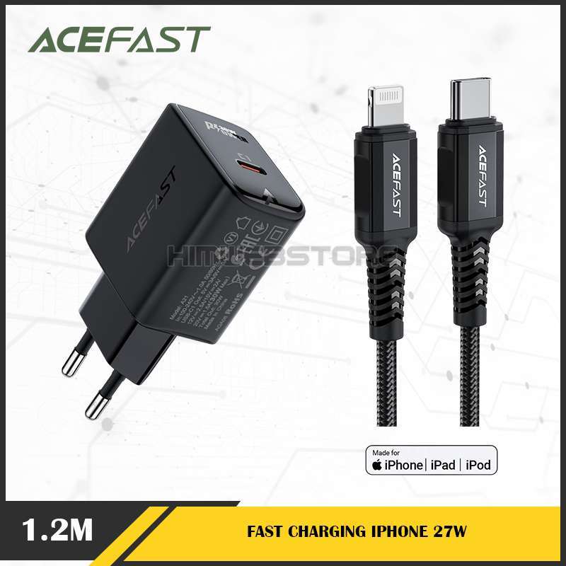 Jual ACEFAST Kepala Charger PD Kabel Lightning MFI Fast Charging Iphone ...