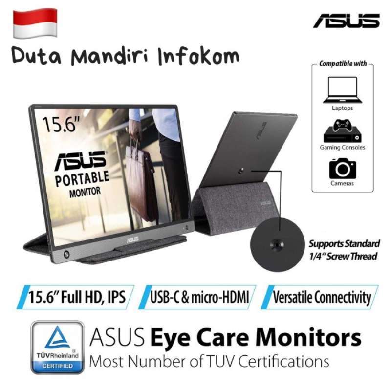 Promo Asus ZenScreen MB16AH 15.6 FHD Portable USB Type-C Micro HDMI ...