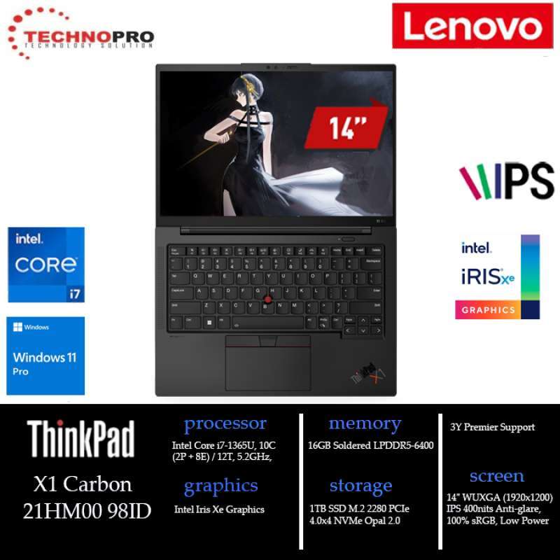 Promo Lenovo Thinkpad X1 CARBON GEN 11 98ID || Intel Core I7-1365U IRIS ...
