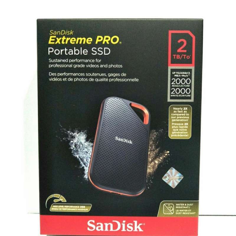 Promo Sandisk Extreme Pro Portable Ssd V2 E81 Up To 2000mbps Usb 3.2 - 2tb - Free Premium Case ...