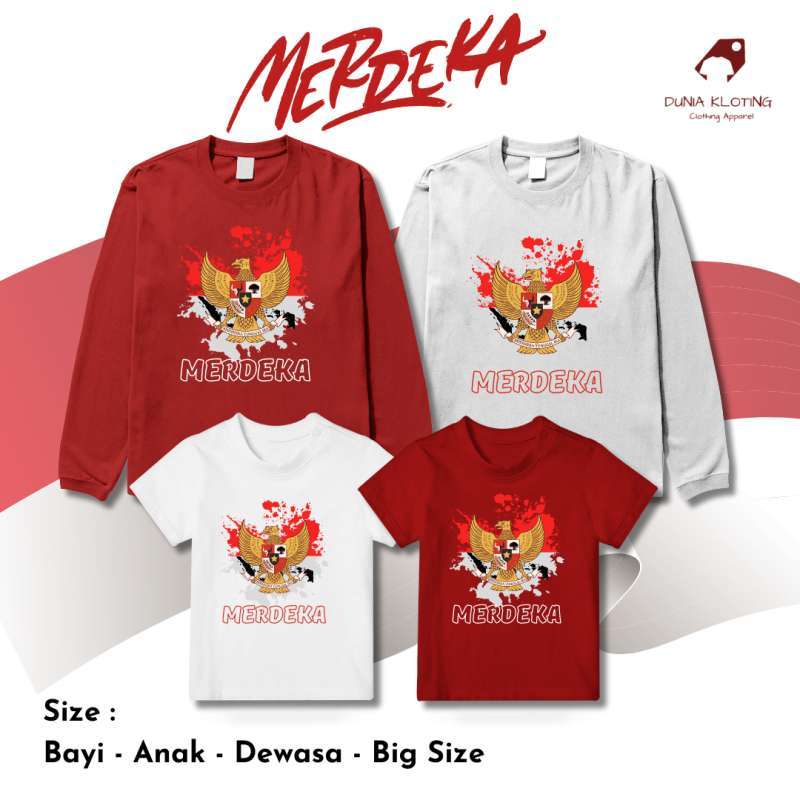 Jual Baju Kaos Kemerdekaan Anak Keluarga Dirgahayu Indonesia GARUDA MERDEKA - Size 4XL Putih di ...