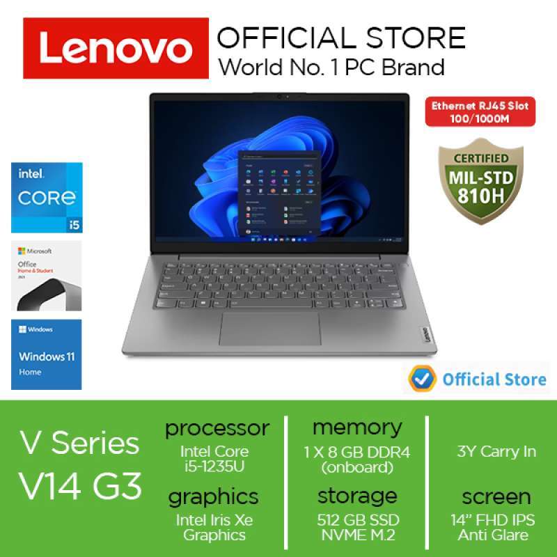 Jual Lenovo V14 G3 Iap Core I5-1235u 8gb 512gb W11 Ohs Di Seller Lenovo ...