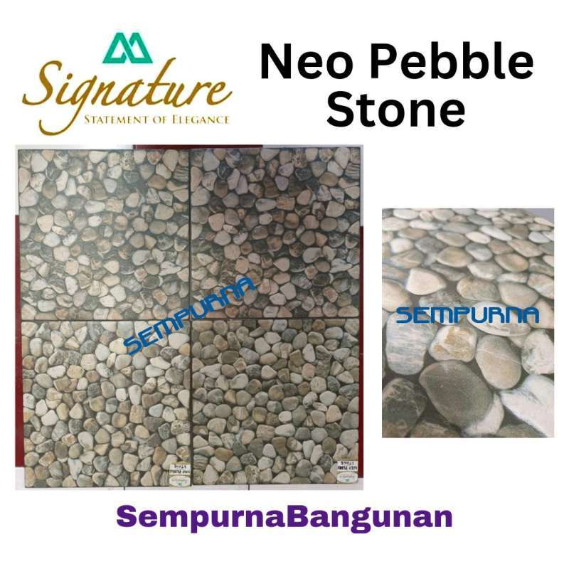 Jual Keramik Ubin Lantai Dinding Tembok Kasar Motif Batu Alam Mulia Signature 40x40 Riverstone ...