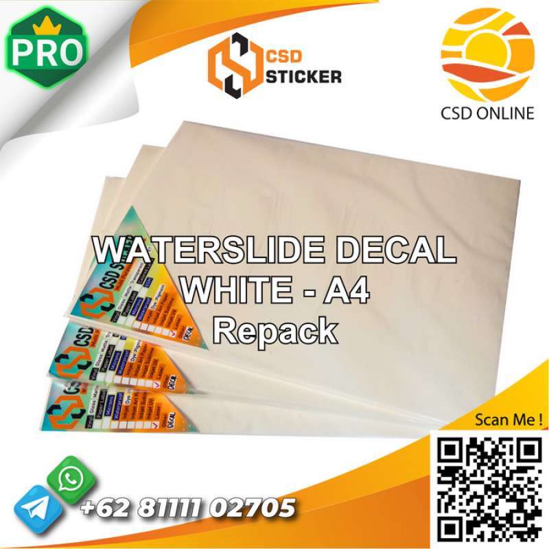 Promo Waterslide Decal Paper A4 Putih Paket Hemat 20 Lembar Diskon 36% ...