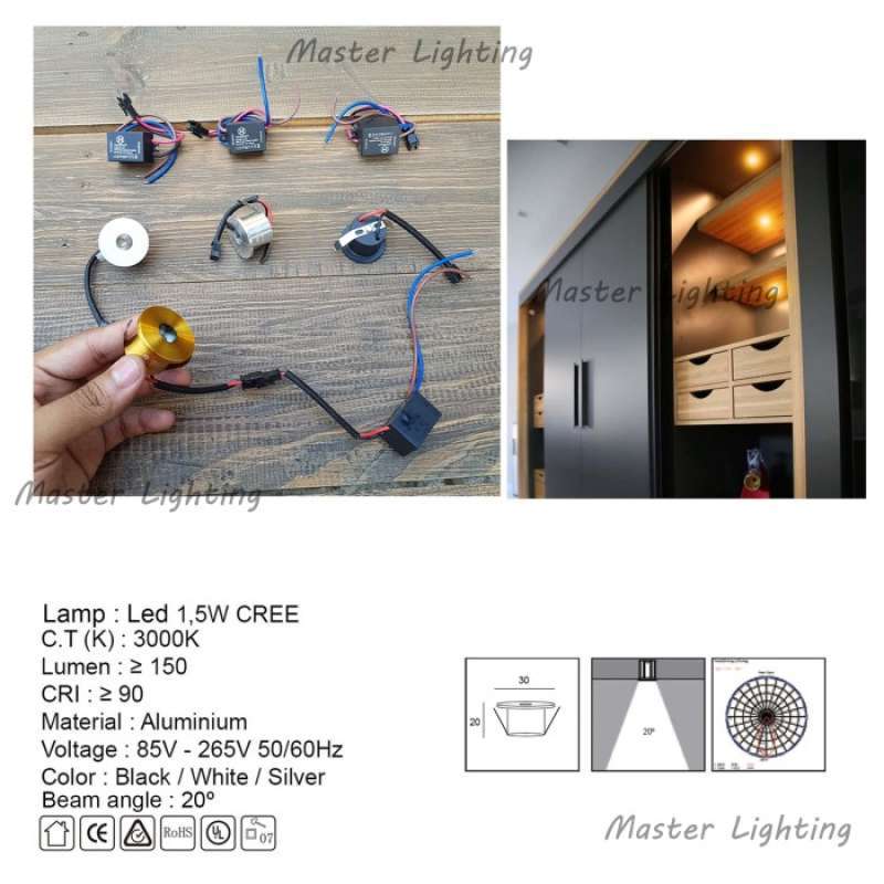Jual L312 Lampu Downlight Mini Led 1.5w Spot Light Plafon Spotlight ...