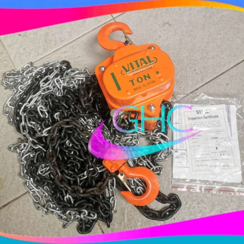 Promo Chain Block 1 Ton x 15 Meter Vital Original Made In Japan Takel 1 ...