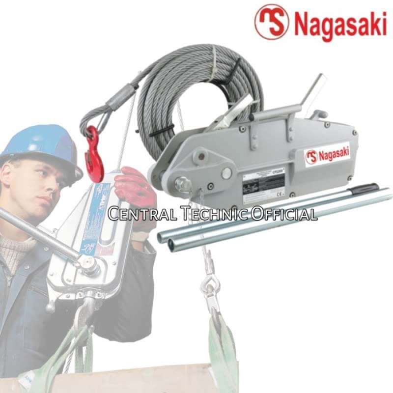 Promo Tirfor 3,2 Ton x 20 meter Nagasaki Wire Rope Pulling Hoist Tirpor ...