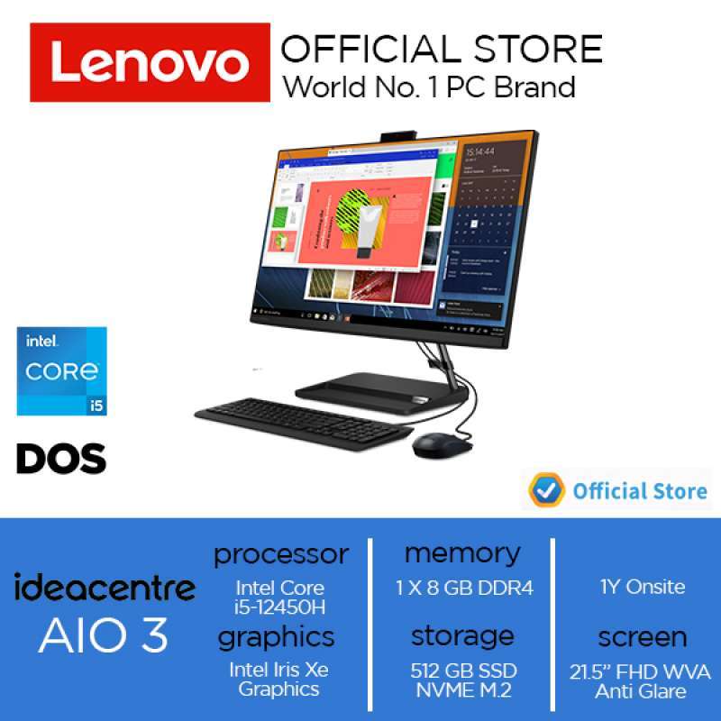 Jual Lenovo Ideacentre Aio 3 22iap7 Core I5-12450h 8gb 512gb Dos - 8 Gb ...