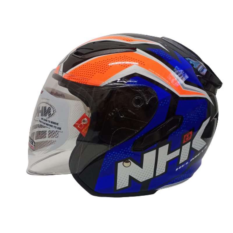 Promo Helm Nhk R1 Subject Black Oren Blue Half Face Nhk R1 Double Visor ...