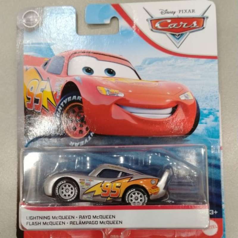 Jual Cars Lightning McQueen Silver disney Pixar deluxe diecast Mattel ...