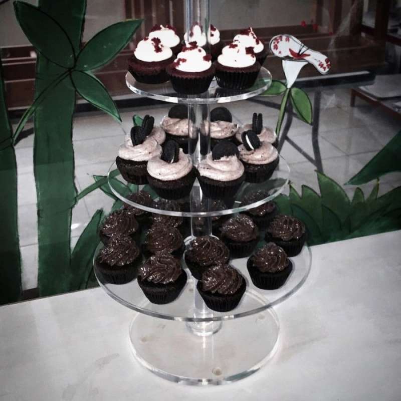 Promo Acrylic Pajangan Cupcake / Rak Bundar 3 Susun / Display Tempat ...