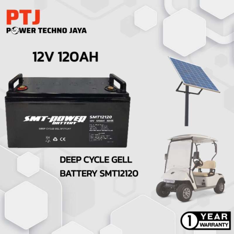 Promo Battery Deep Cycle SMT-Power 12V 120AH Aki Kering Solar Panel ...