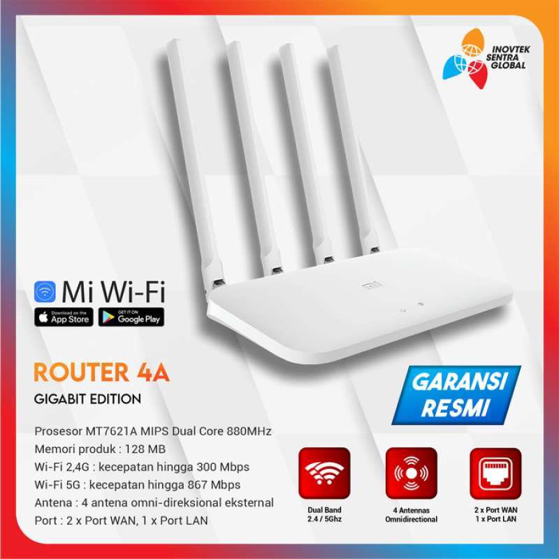 Promo Mi Wifi Router 4A Gigabit Edition Dual Core AC1200 Diskon 23% di Seller Hexana Store ...