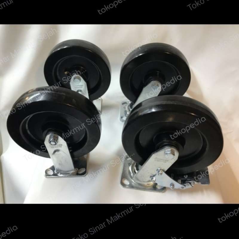 Promo RODA TAHAN PANAS HITAM UKURAN 6 MODEL 2 PUTAR 2 DIAM/ RODA ...