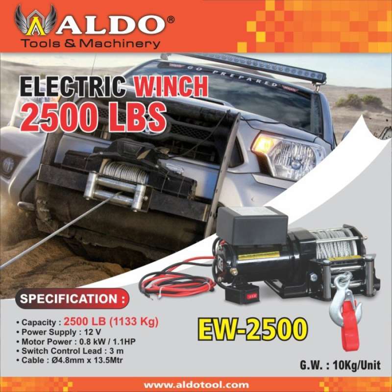 Promo ELEKTRIC WINCH / KATROL DEREK MOBIL 2500 LBS TYPE : EW-2500 ALDO ...