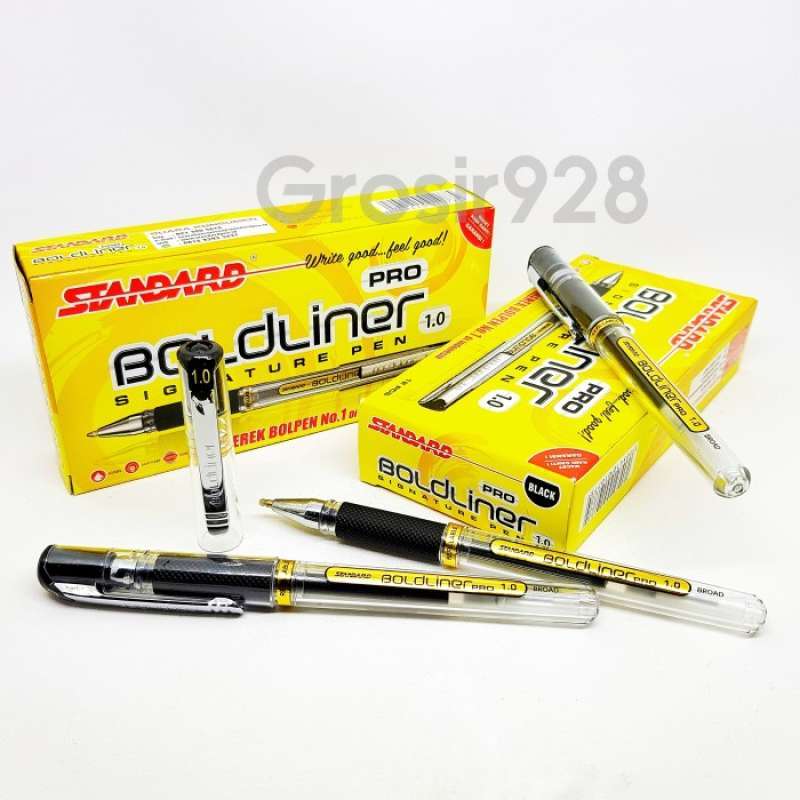 Promo (per 12) Pen / Pulpen Gel 1.0 Standard Bold Liner Pro Black ...