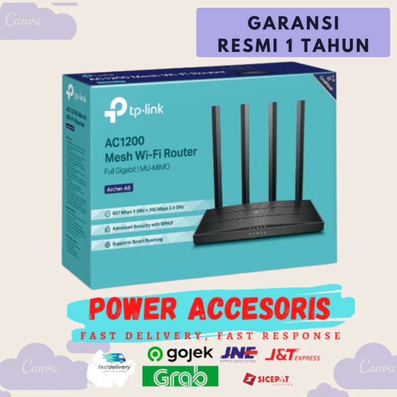 Promo Tp-Link Archer A6 Ac1200 Wireless Mu-Mimo Gigabit Router Diskon 5 ...