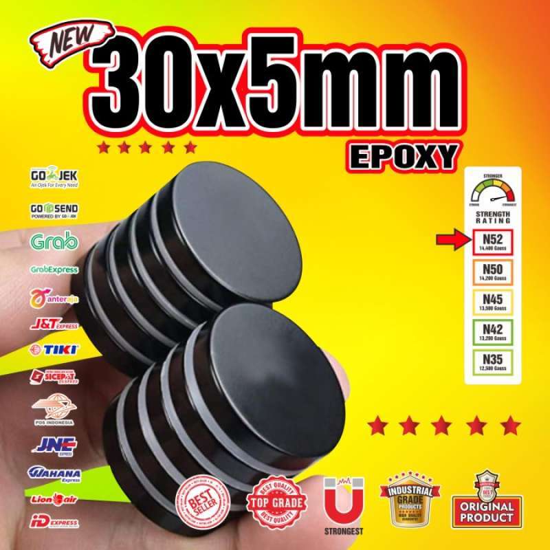 Jual Magnet Neodymium 30 X 5 Epoxy Original Murah - Harga Diskon ...
