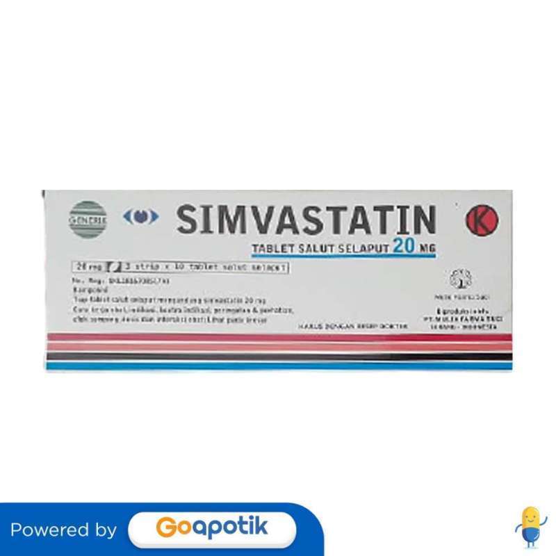 Jual SIMVASTATIN MULIA 20 MG BOX 100 TABLET di Seller Apotek Sehat Kota ...