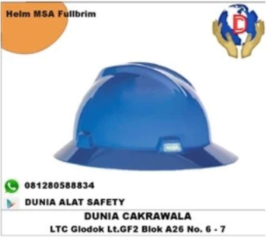 Promo HELM PROYEK MSA FULLBRIM INER FACETRACK / HELM MSA ORIGINAL BIRU ...