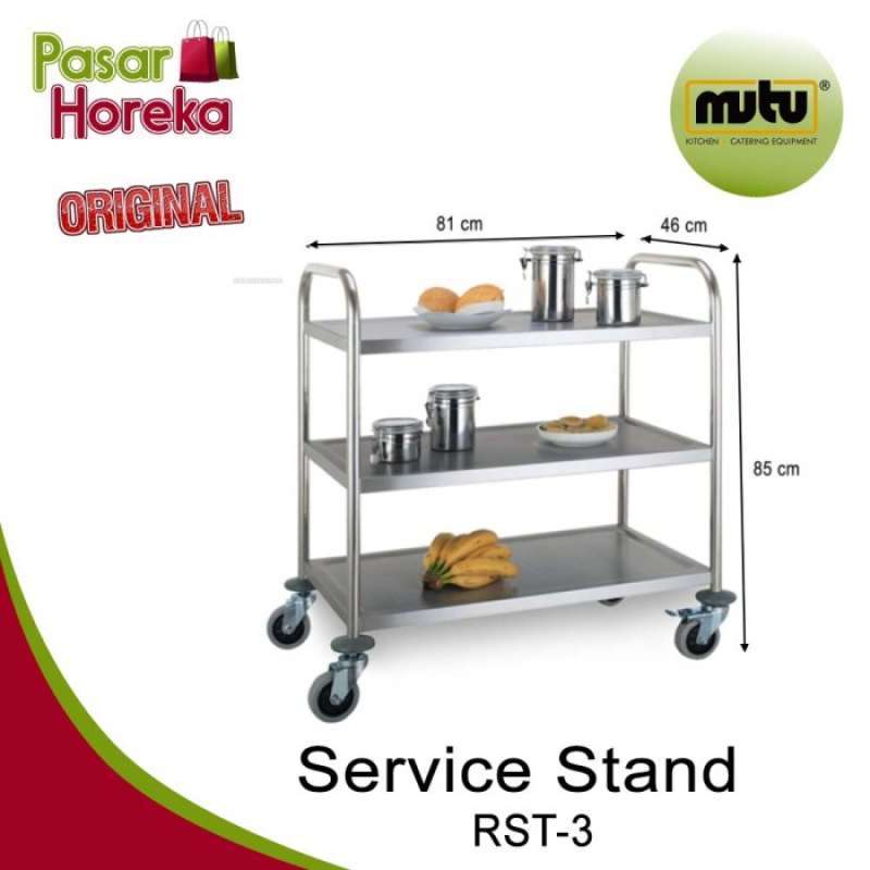 Promo Troli 3 Susun / Trolley Rak Stainless / Trolley Makanan / Troli ...