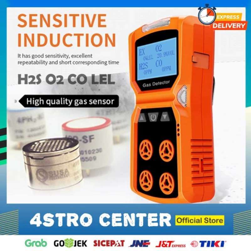 Promo 4 In 1 Multi Gas Detector H2S Co Lel O2 Original Detektor Deteksi ...