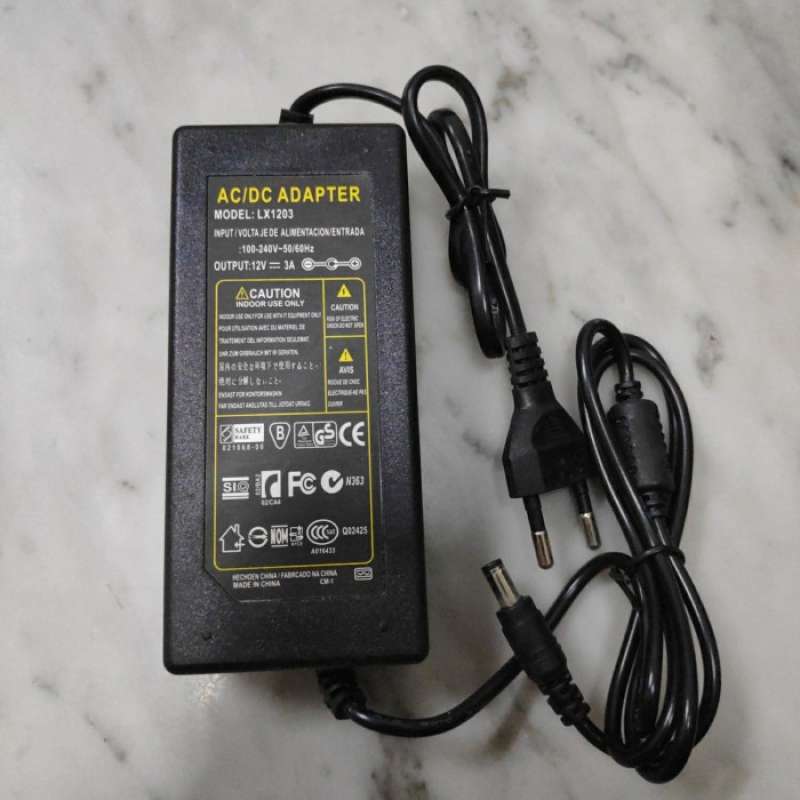 Promo Switching Adaptor 12V 3A with BUILD IN Kabel Power AC Diskon 23% ...