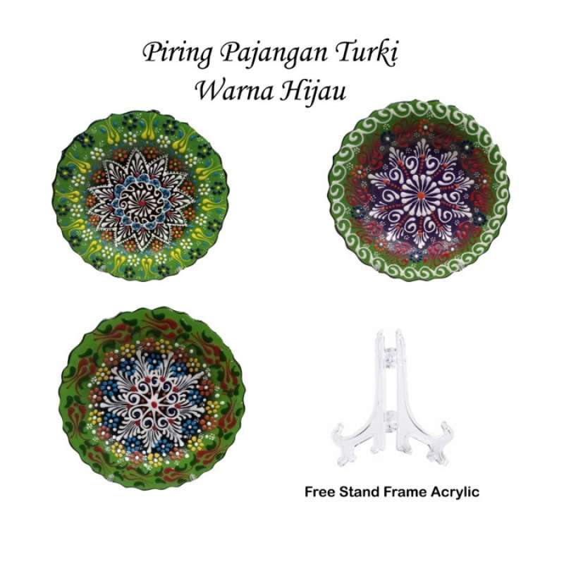 Promo Hhs Piring Pajangan Keramik Cantik Hand Made Turki/Free Kaki ...