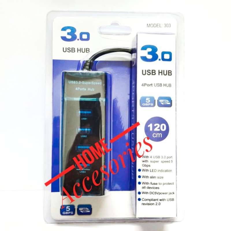 Promo Port Usb Hub Super Speed Gbps Panjang Kabel M With Led Blue Diskon Di