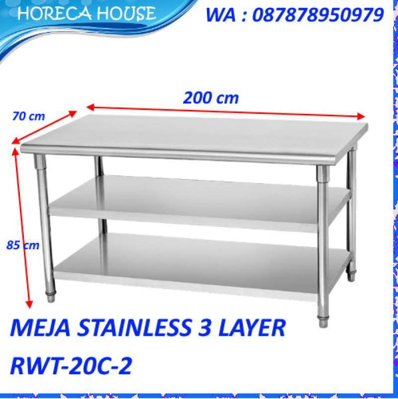 Jual Meja Dapur Stainless Rwt-20c-2 Layer 200cm Mutu Di Seller Kuniy ...