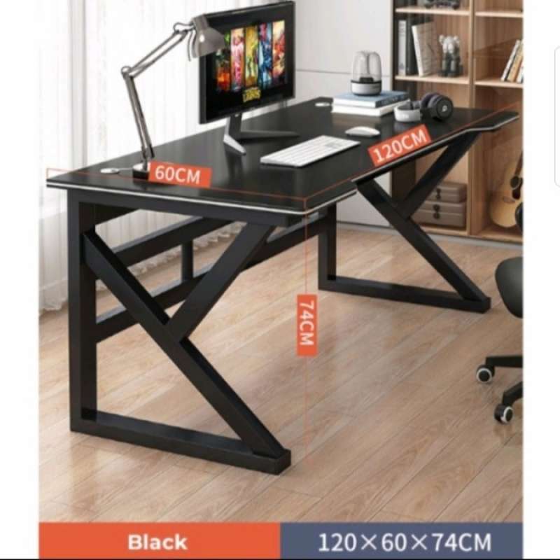 Jual Meja Gaming / Meja Kerja / Meja Kantor / Meja Pc / Black di Seller ...