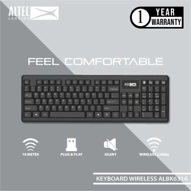Jual Keyboard altec lansing wireless membrane 104 keys full size ...