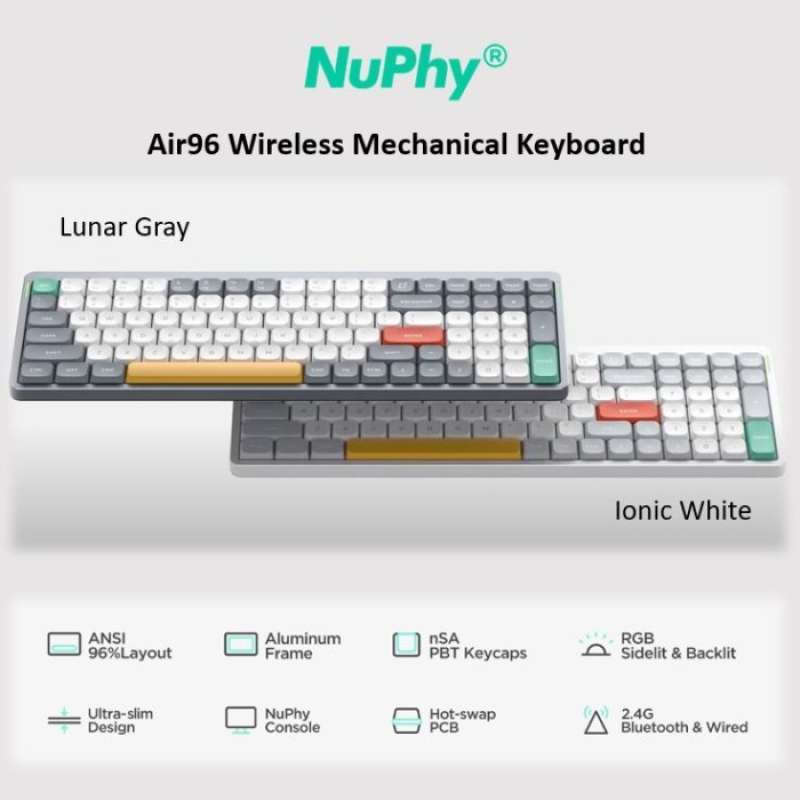 Promo Nuphy Air96 Ultra-slim 96% With Numpad Wireless Mechanical ...