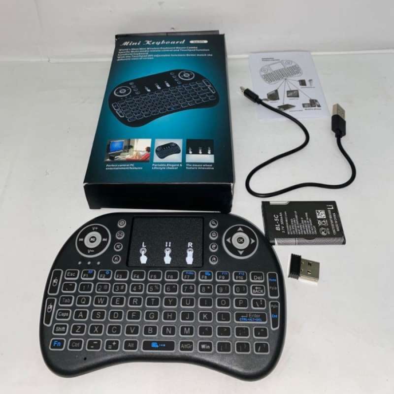 Jual Mini Wireless Keyboard Backlit Touchpad Mouse Lithium Rechargeable ...