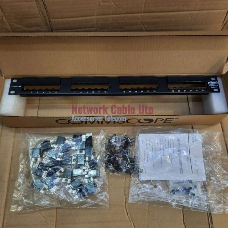 Promo Patch Panel 24 Port Cat.6 Amp Commscope Loaded/Komplit Modular ...