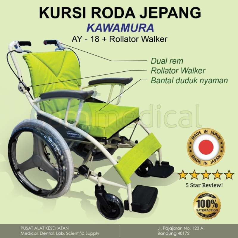 Jual Kursi Roda Jepang Kawamura AY-18 + Rollator walker di Seller SAM ...