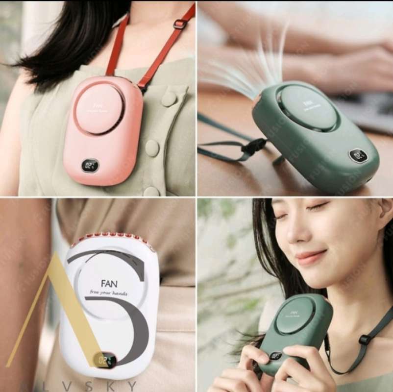 Promo Kipas Angin Mini Portable Hanging Neck Fan Model Gantung Leher ...