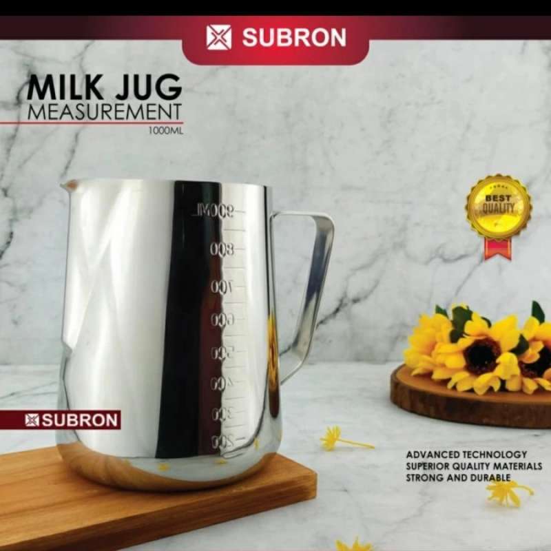 Promo Subron Milk Jug Stainless 1000ml Gelas Ukur Takar Stainless ...