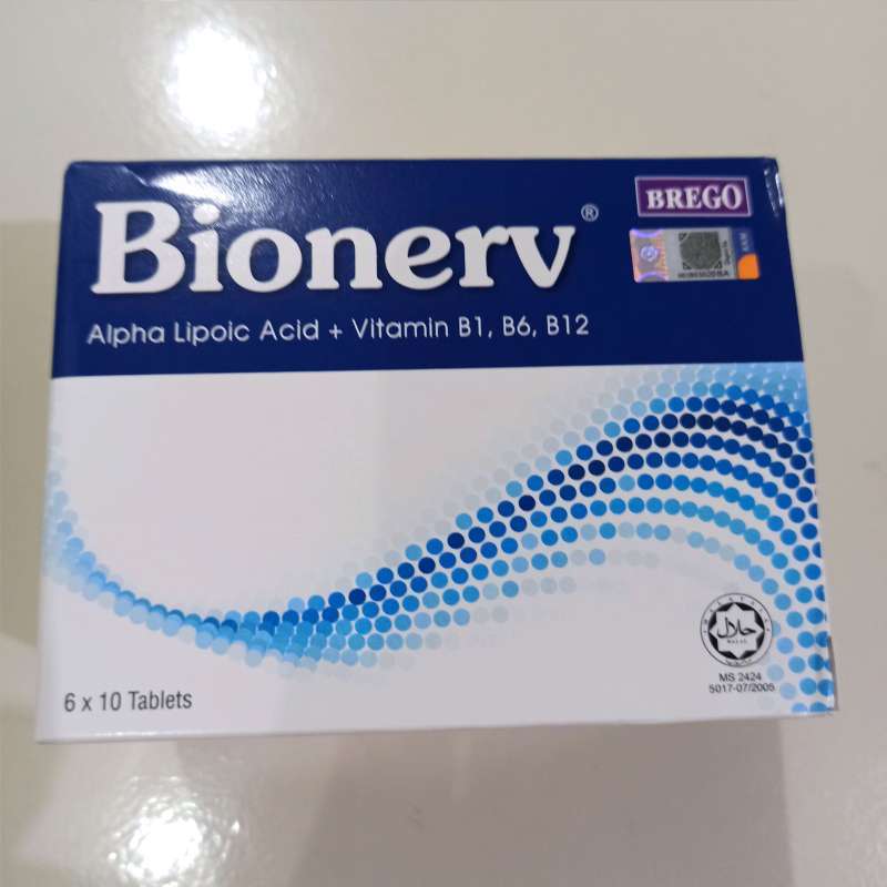 Jual Bionerv Per Box 6x10 Tablets Alpha Lipoic Acid Vit B1 B6 B12 Di ...