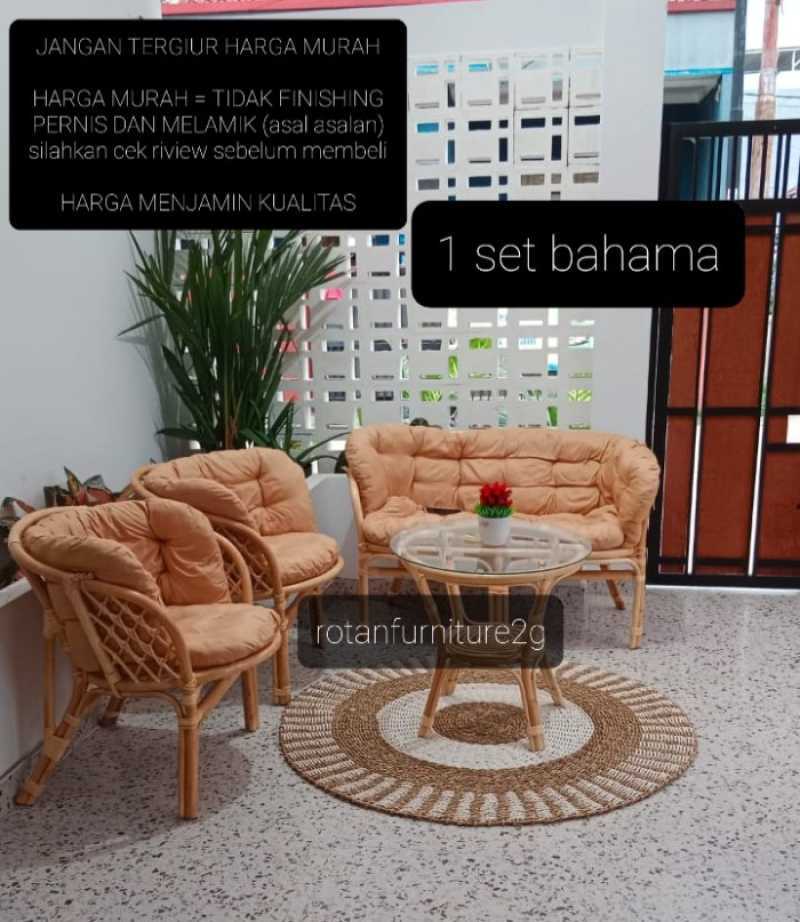 Promo Kursi Rotan Bahama 1 Set Mocca / Asli Rotan/kursi Teras Diskon 27% Di Seller Aman Shop ...