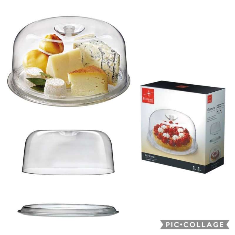 Jual Bormioli Rocco Cake Plate Tray With Plastic Dome Ginevra Kue ...