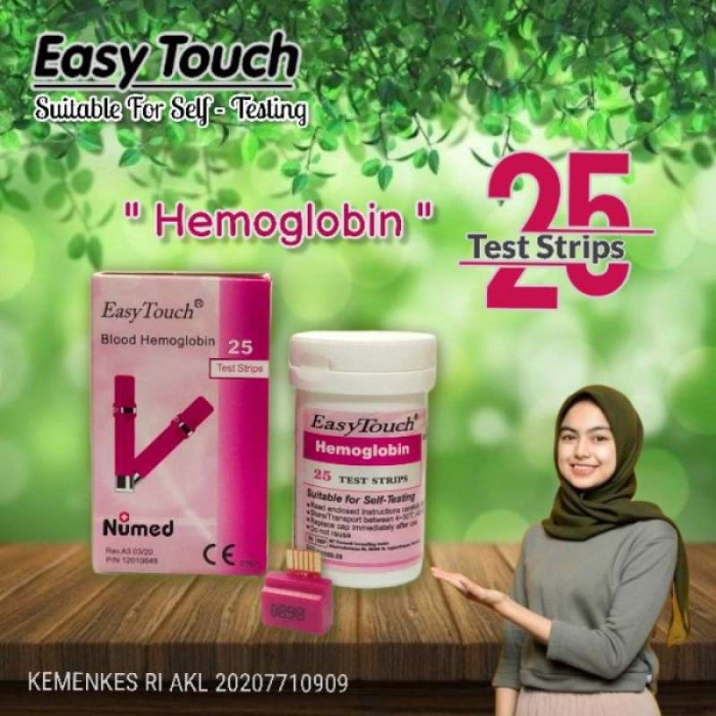 Jual Easy Touch Strip Tes Hemoglobin Isi 25 / Stik Hemoglobin / Strip ...