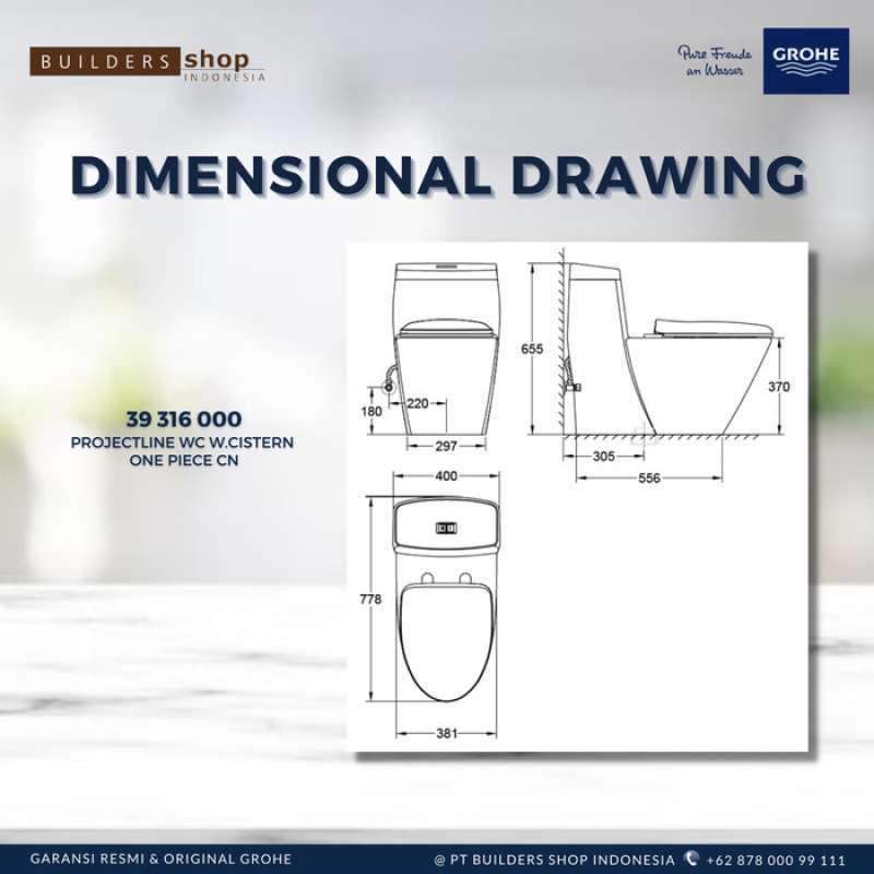 Promo GROHE CERAMICS - Toilet Floor Standing + Trigger Spray|39316000 ...