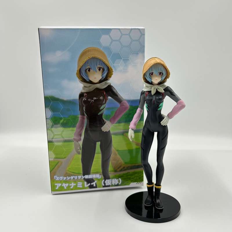 Promo 17cm NEON GENESIS EVANGELION Figure Ayanami Rei Straw Hat PVC ...