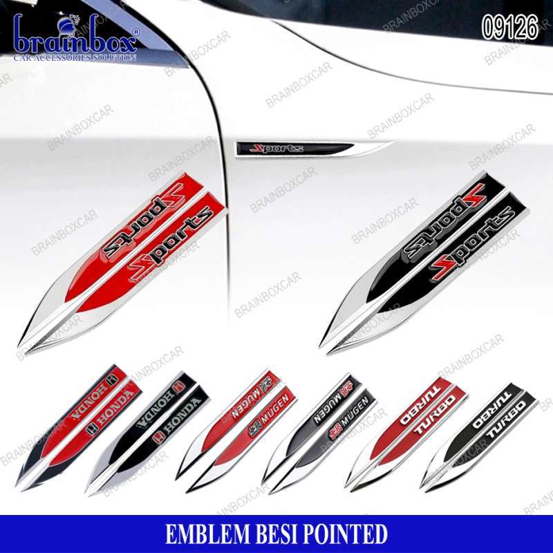 Jual Emblem Besi Pointed Metal Logo Tempelan Body Pintu Mobil - Hitam ...